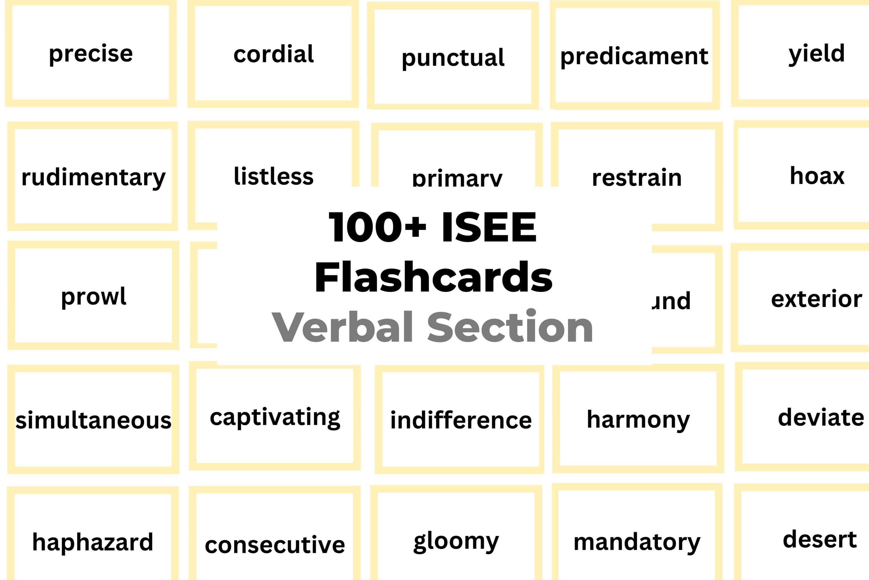 100+ ISEE Middle Level and Upper Level Verbal Flashcards | ISEE ...