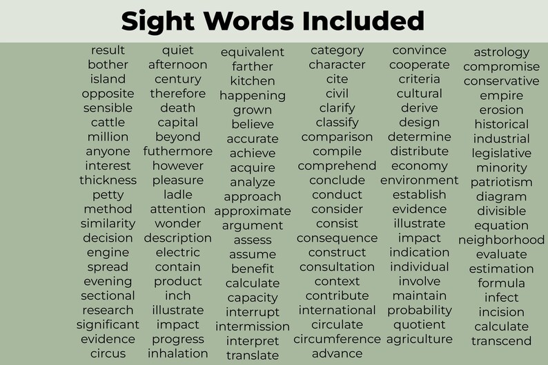 150 6th Grade Sight Word Flashcards Sixth Grade Vocab Reading Level ...