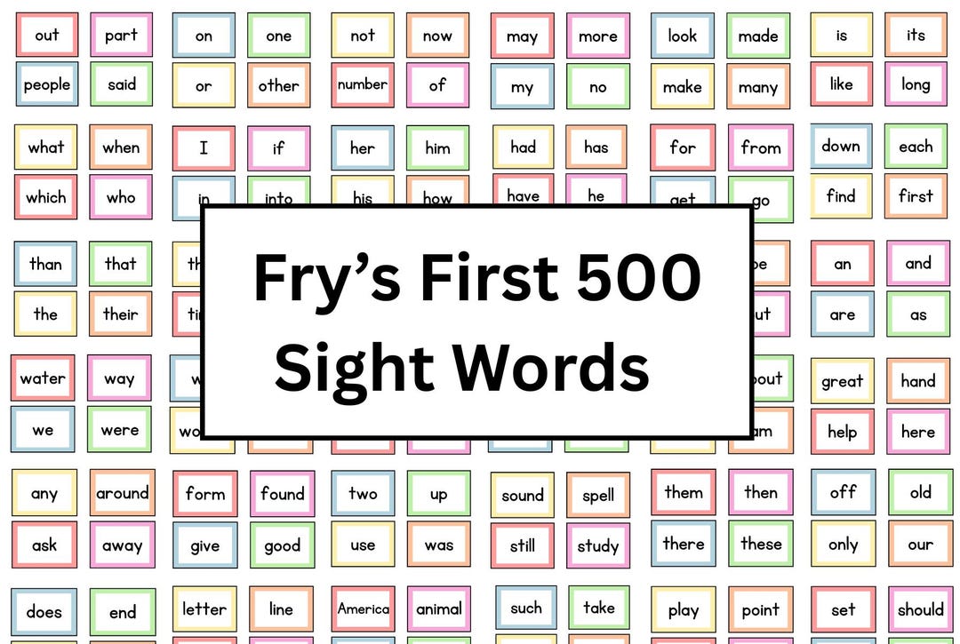 500 Fry Sight Words Flashcards | 1st 100, 2nd 100, 3rd 100, 4th 100 ...