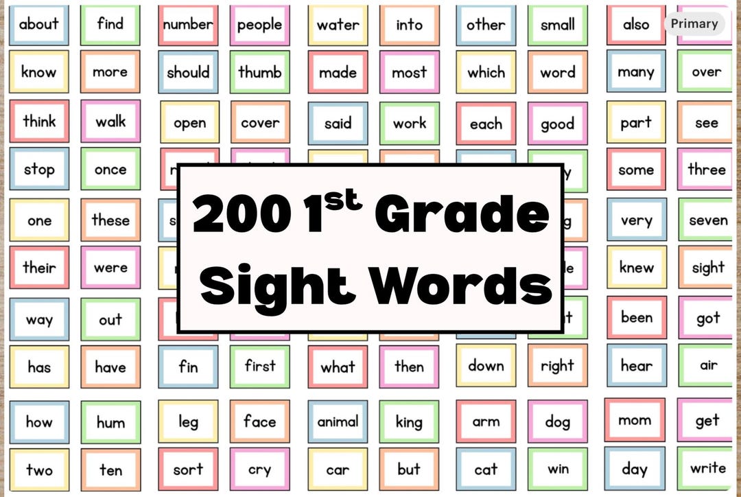 200 First Grade Sight Word Flashcards | 1st Grade Spelling Words ...