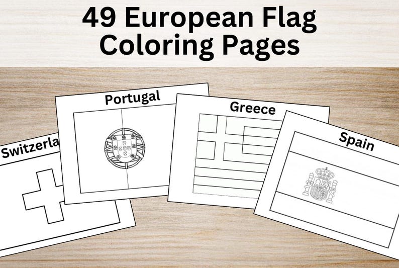 European Flags Coloring Pages | Educational Activity for Kids Learning ...