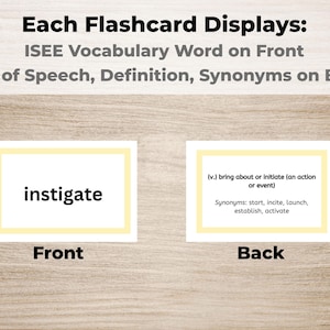 100+ ISEE Middle Level and Upper Level Verbal Flashcards | ISEE ...