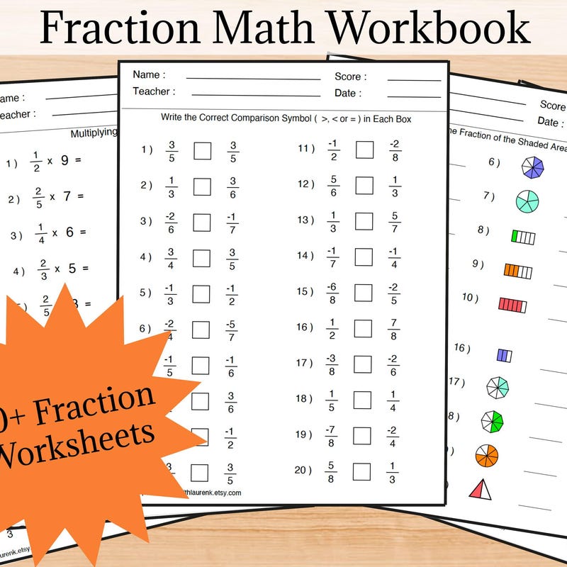 Grade 6 Case Fractions Worksheet Download - Etsy New Zealand