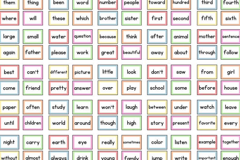 100 3rd Grade Sight Word Flashcards | Third Grade Vocabulary | 3rd ...