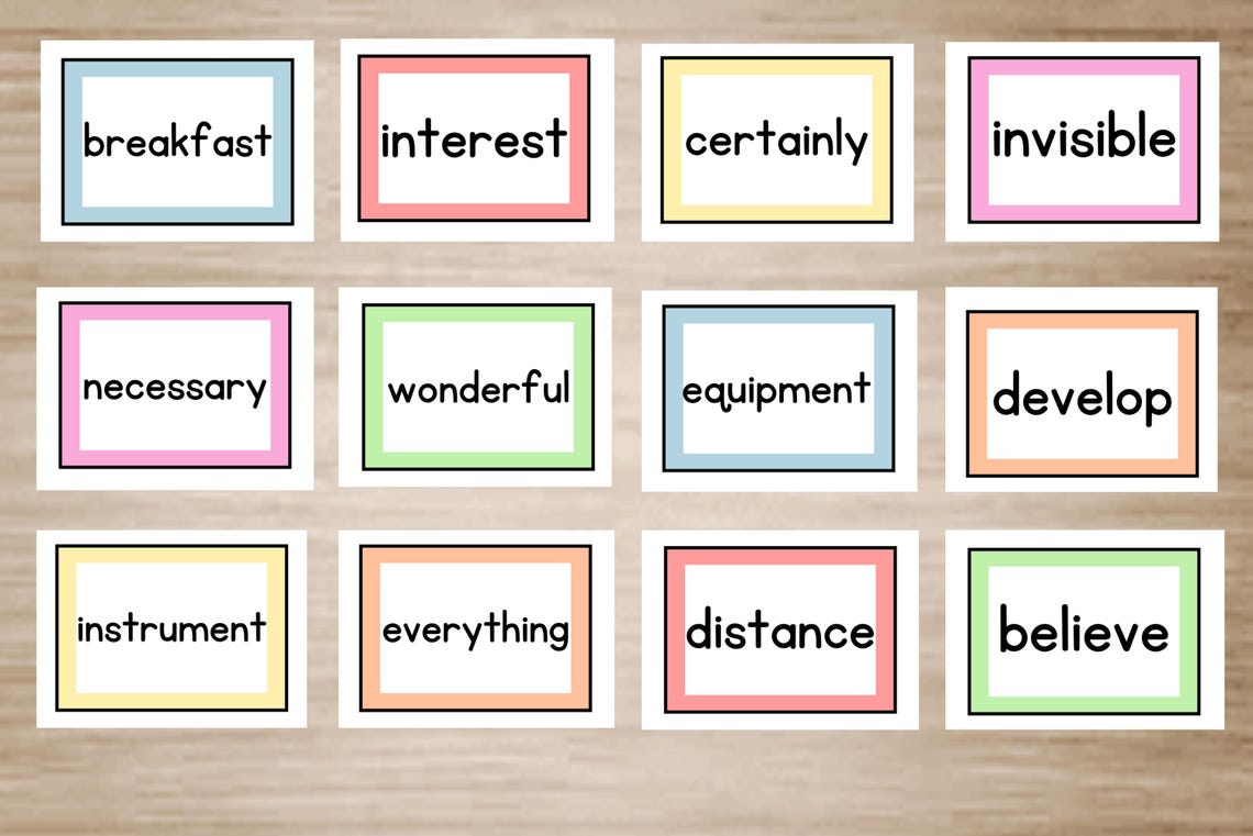150+ 4th Grade Sight Word Flashcards | Fourth Grade Vocab | Reading ...