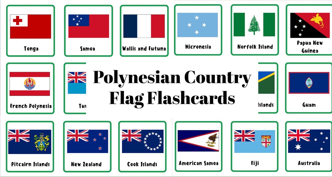 Polynesian Country Map Flashcards Geography Learn the Polynesian ...