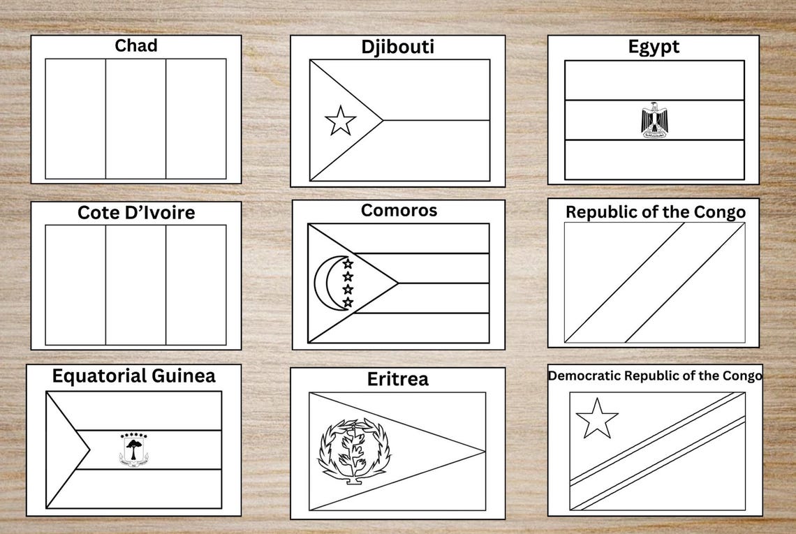 Coloring Pages Flags of Africa | Coloring African Flags | Coloring ...