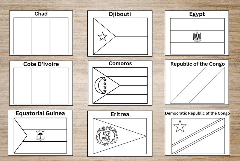 Coloring Pages Flags of Africa | Coloring African Flags | Coloring ...