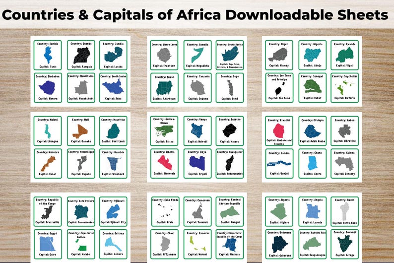 World Capitals Flashcards | Countries and Capitals Flash Cards ...