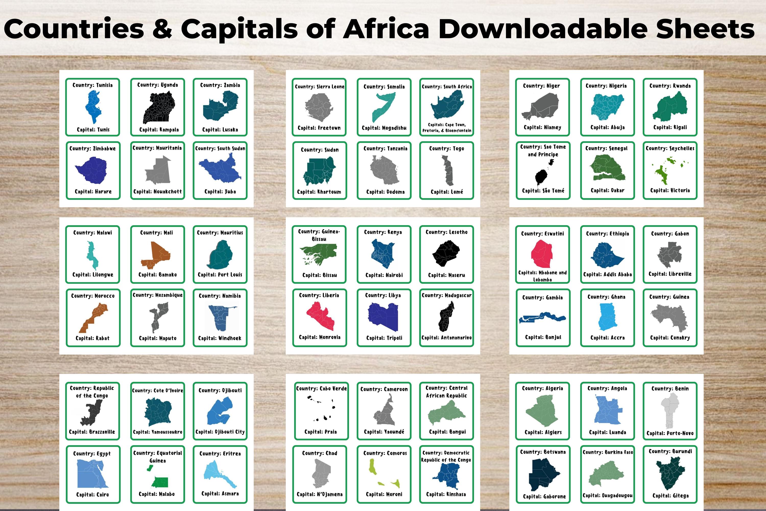 World Capitals Flashcards | Countries and Capitals Flash Cards ...