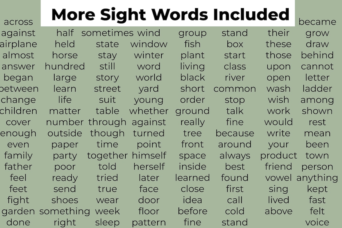 300 4th Grade Sight Word Flashcards | Fourth Grade Vocab | Reading ...