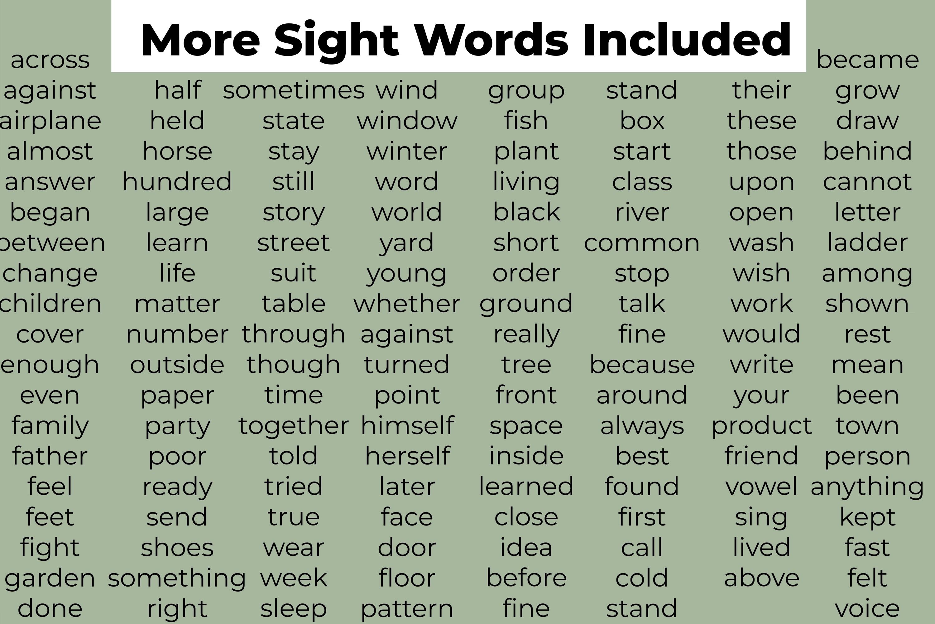 300 4th Grade Sight Word Flashcards | Fourth Grade Vocab | Reading ...