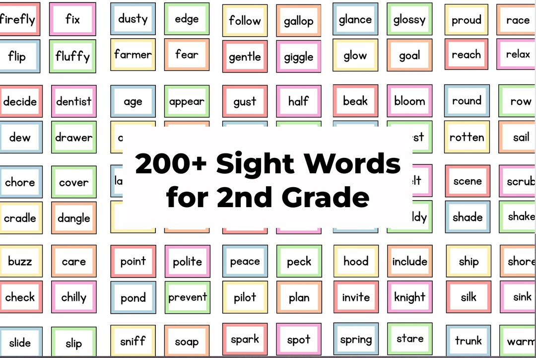 200+ 2nd Grade Sight Word Flashcards | Second Grade Vocab | 2nd Grade ...