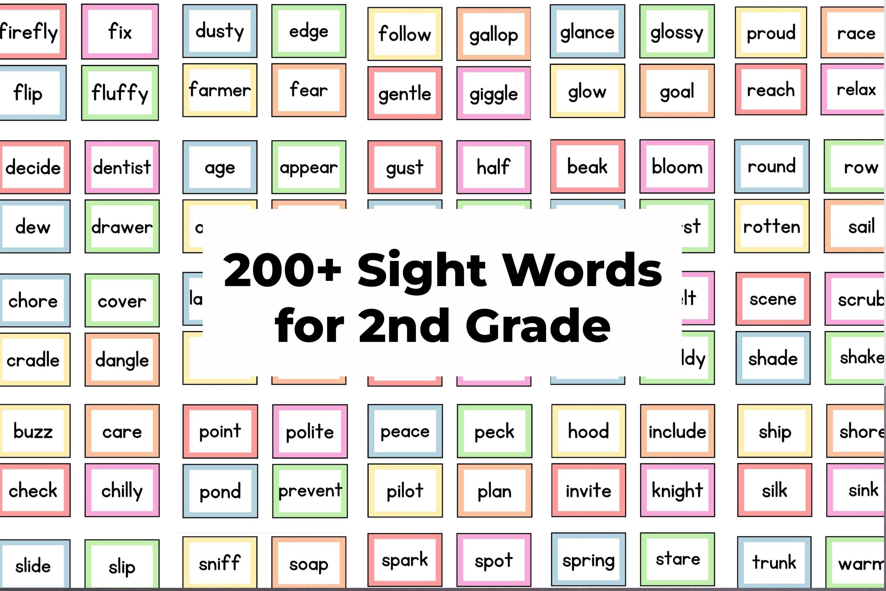 200+ 2nd Grade Sight Word Flashcards | Second Grade Vocab | 2nd Grade ...