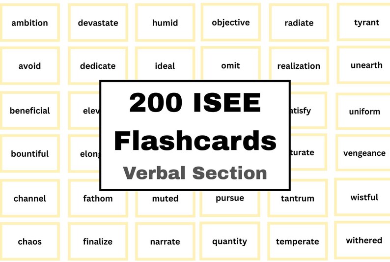 100+ ISEE Lower Level Verbal Flashcards | ISEE Synonyms | ISEE Sentence ...