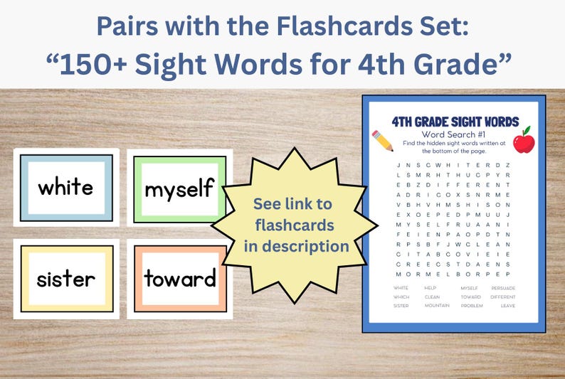 4th Grade Sight Words Word Search Worksheets | Fun Spelling Word ...