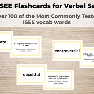 100+ ISEE Middle Level and Upper Level Verbal Flashcards | ISEE ...