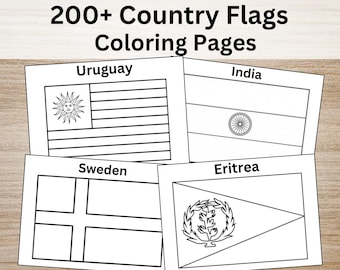 National Flags Coloring Pages: 193 Countries, Homeschool (PDF) - Etsy ...
