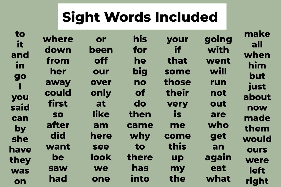 Kindergarten Sight Word Flashcards | Kindergarten Vocab | Reading Level ...