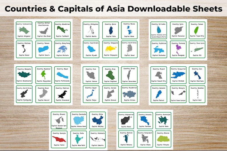 World Capitals Flashcards | Countries and Capitals Flash Cards ...