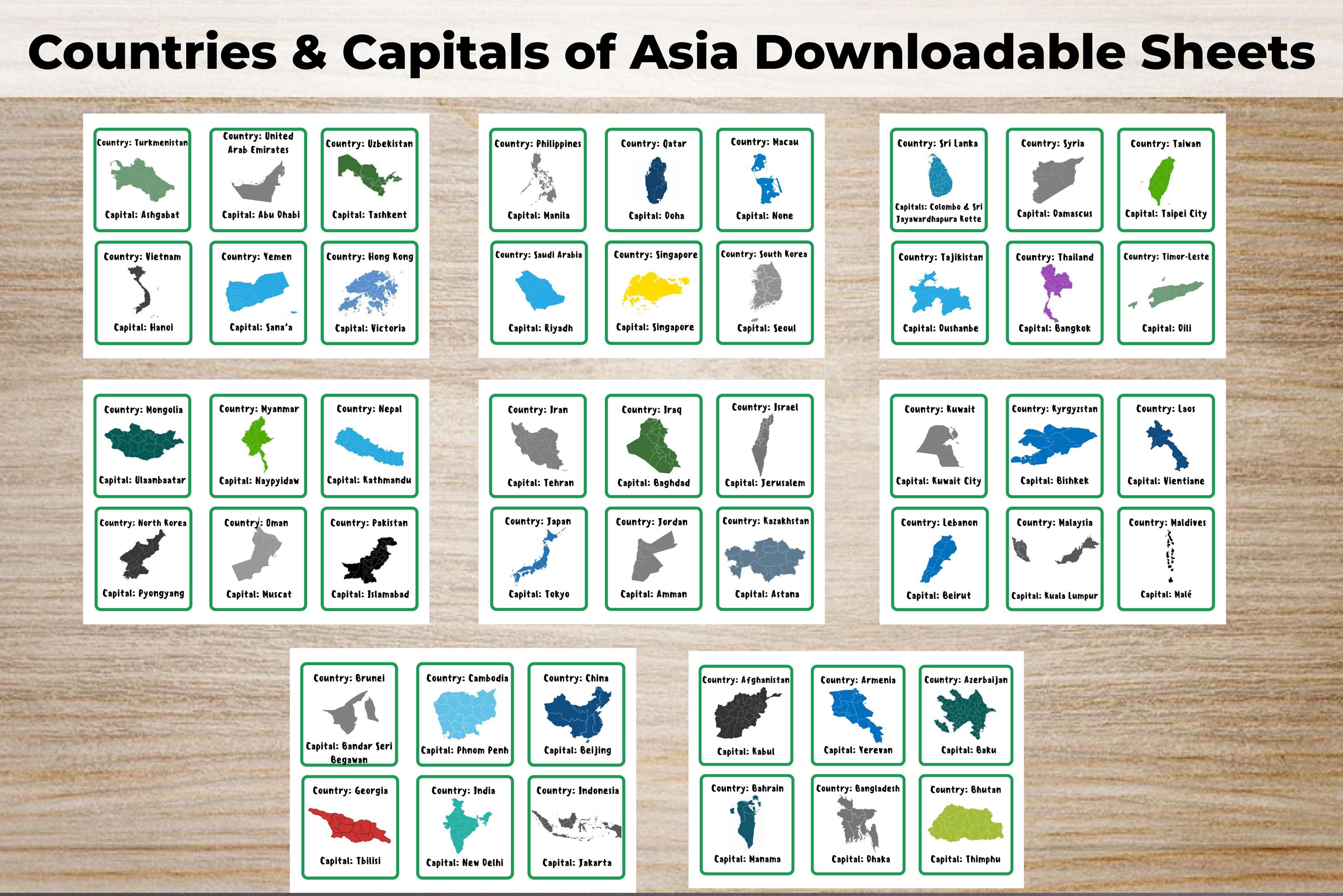 World Capitals Flashcards | Countries and Capitals Flash Cards ...