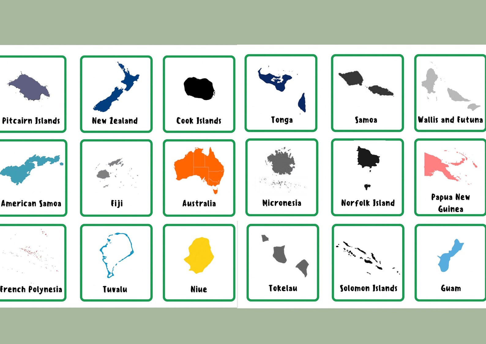 Polynesian Country Map Flashcards Geography Learn the Polynesian ...