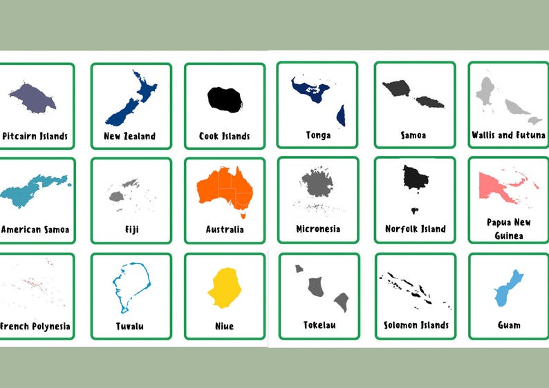 Polynesian Country Map Flashcards Geography Learn the Polynesian ...