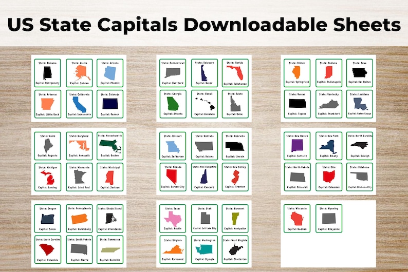 50 US State Capital Flashcards | Learn the Capitals of the United ...