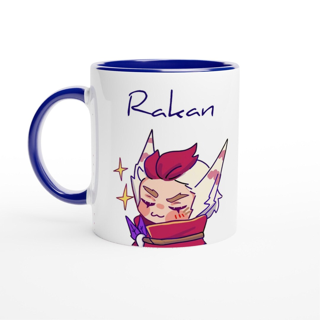 Rakan League of Legends Coffee Mug, Xayah, Lol Chibi Fanart, Cute ...