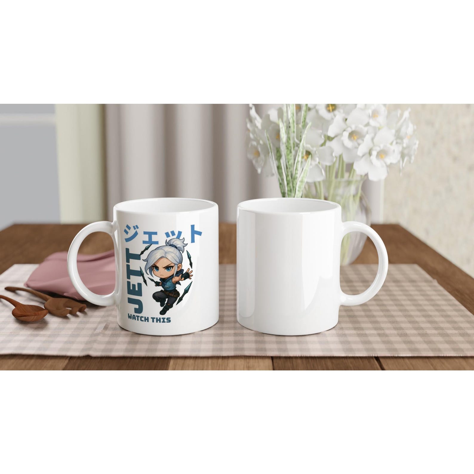 Jett Valorant Coffee Mug Cute | Gift for Gamers | Cute Chibi Cup | Jett ...