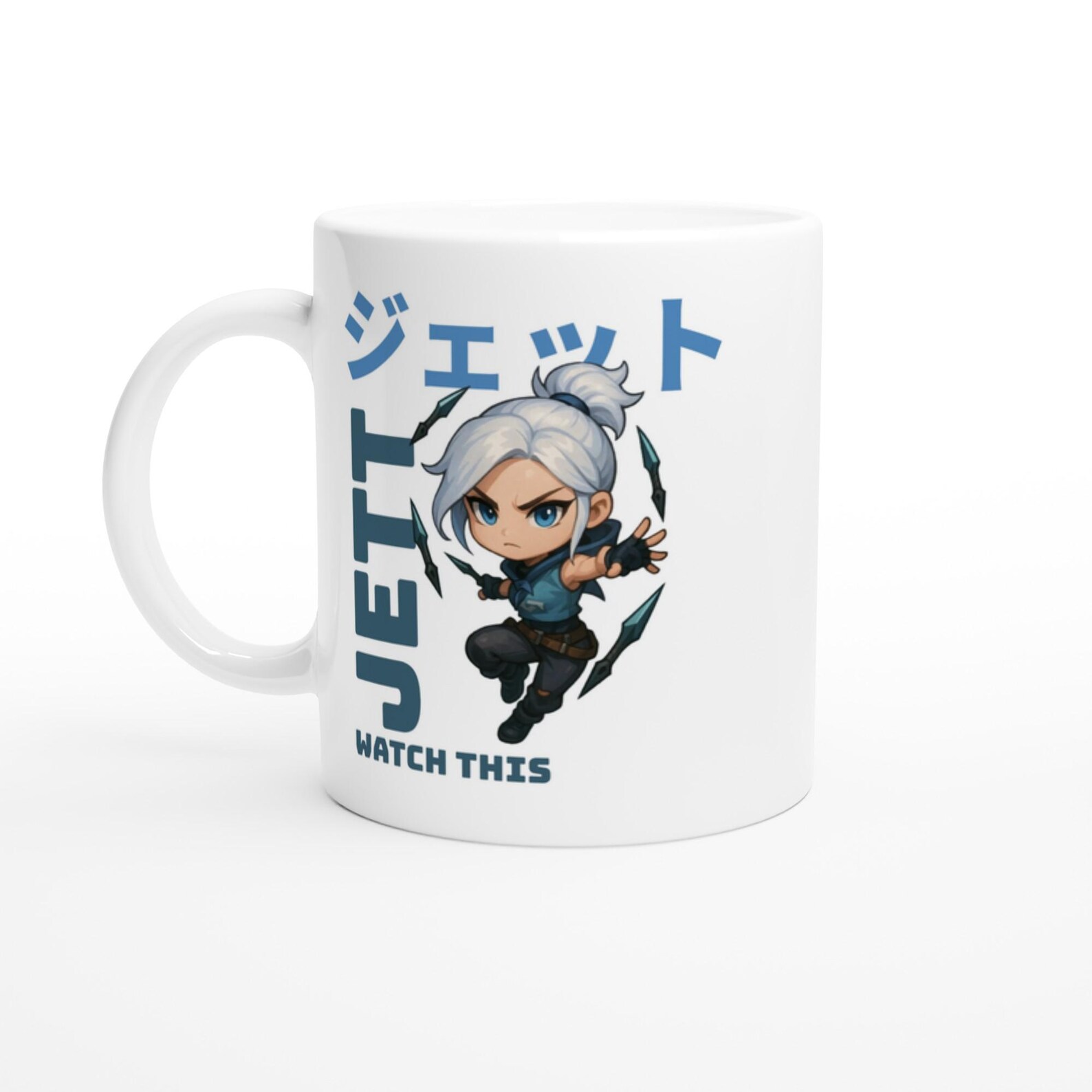 Jett Valorant Coffee Mug Cute | Gift for Gamers | Cute Chibi Cup | Jett ...