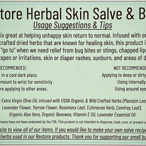 RESTORE Herbal Skin Salve: Organic Plantain Calendula Infusion - Etsy