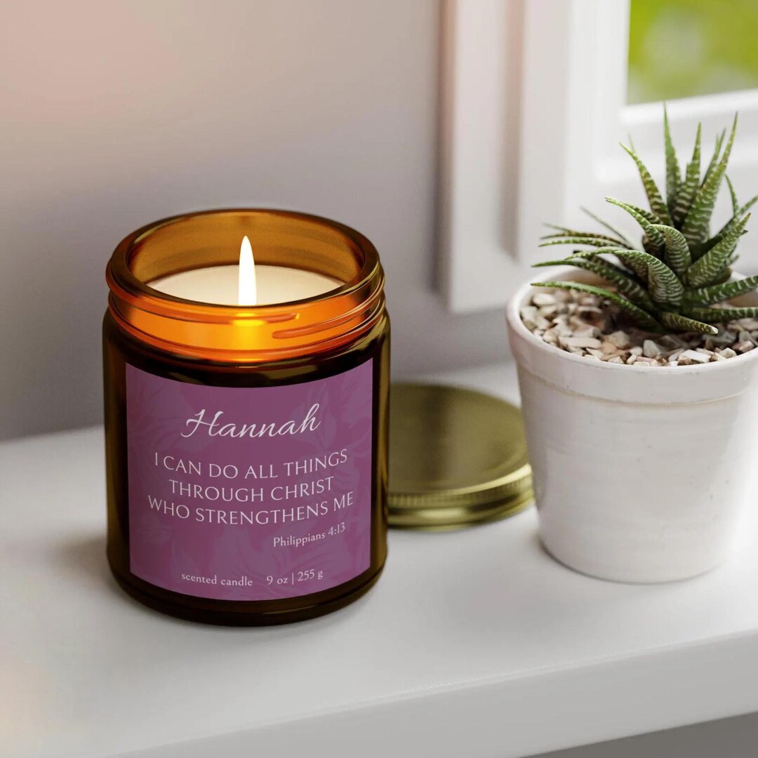 Custom Name Bible Verse Scented Candle Gift, I Can Do All Things ...