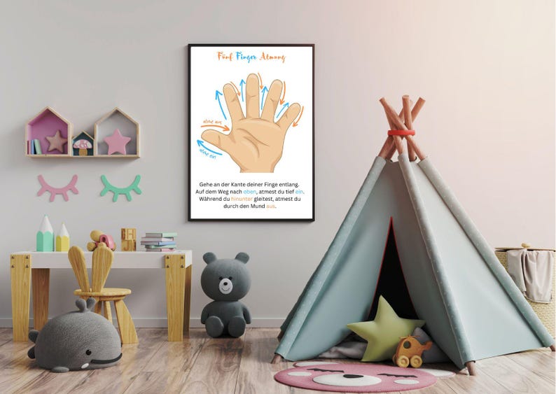 Breathing Poster A4 | Mindfulness | Children's Yoga | Gift for Children ...