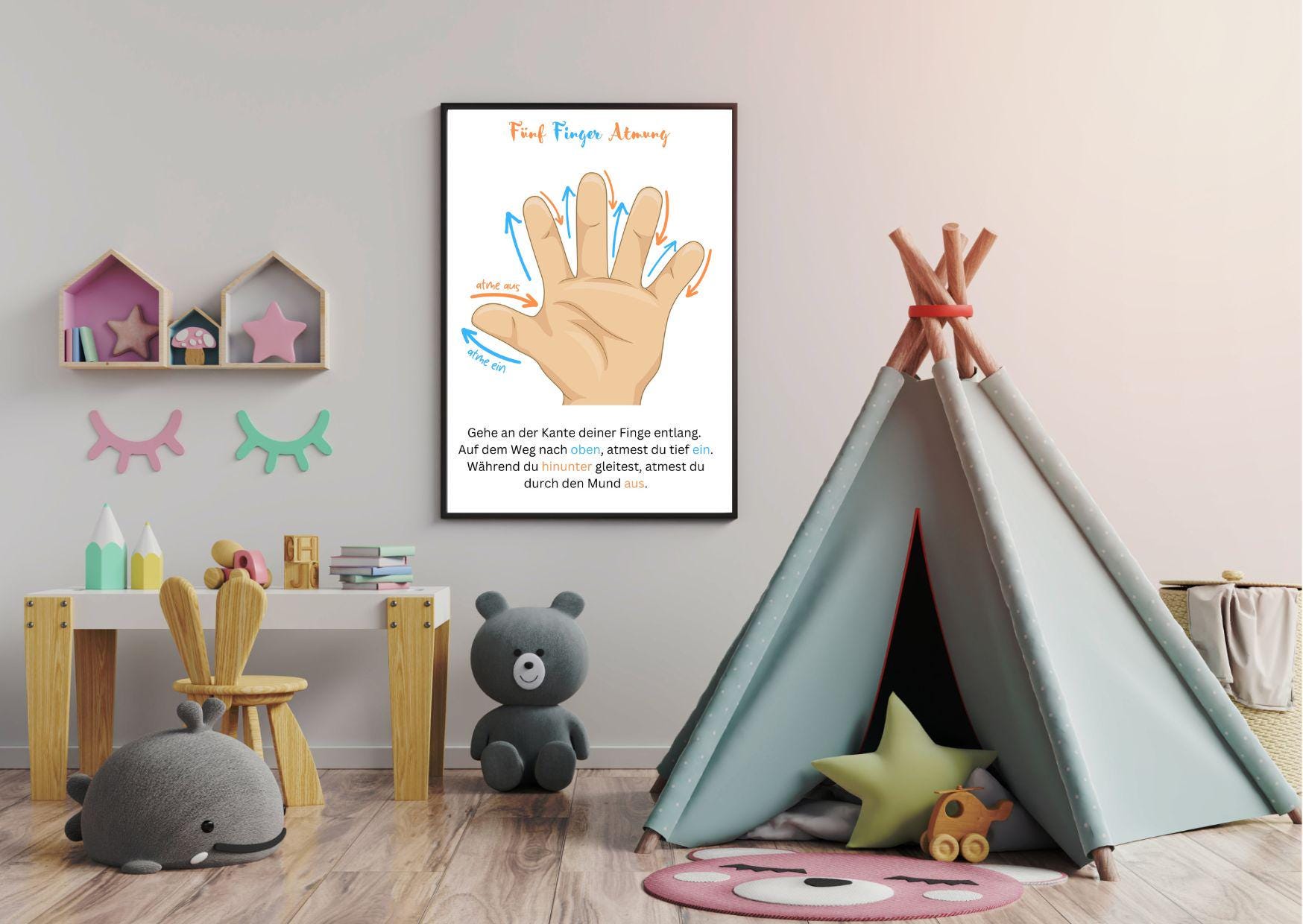 Breathing Poster A4 | Mindfulness | Children's Yoga | Gift for Children ...