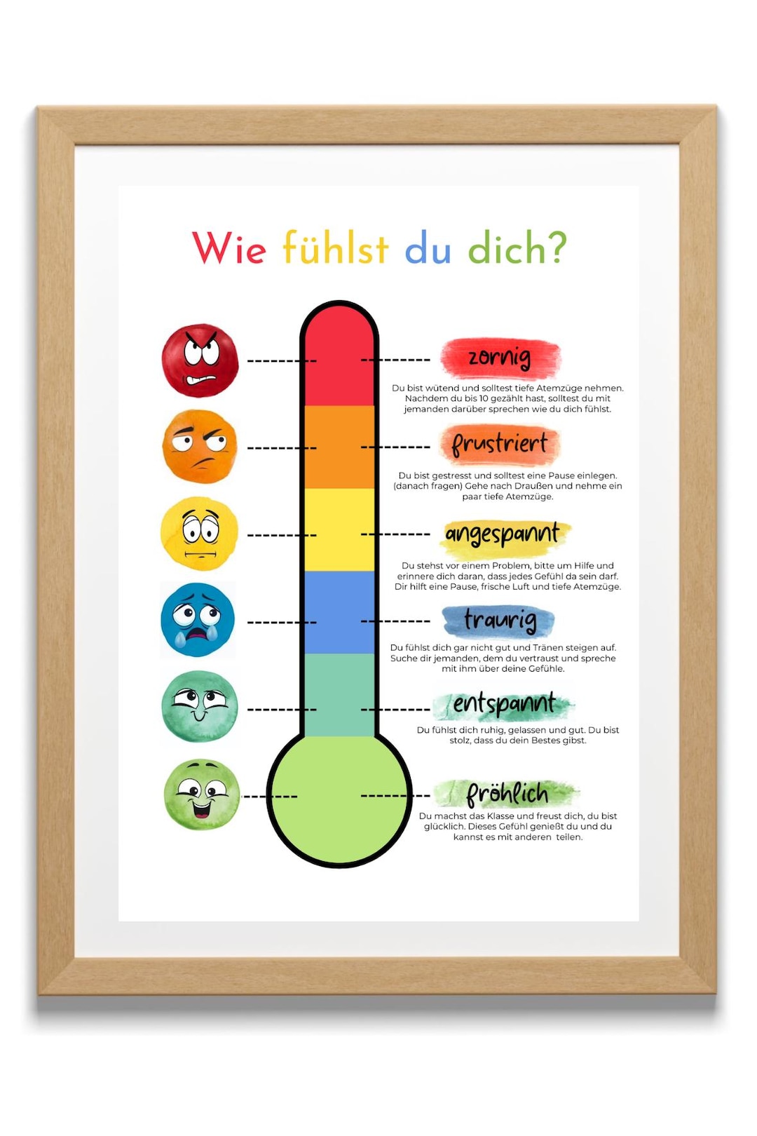 Gefühlsthermometer | Emotionsthermometer I Stimmung | Gefühle | Kinder ...