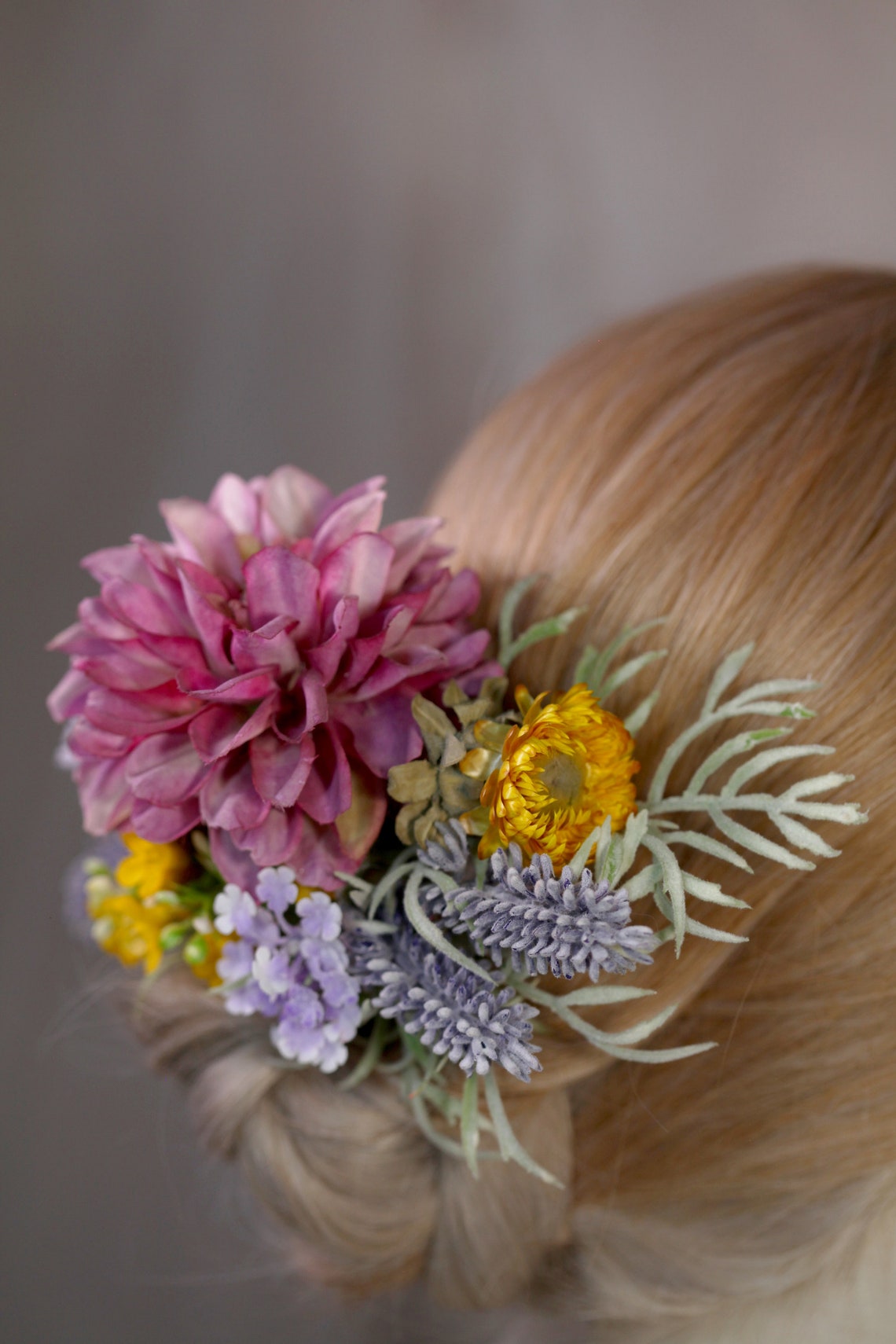 Light Purple Carnation Preserved Flowers & Dried Flower Hair Comb ...