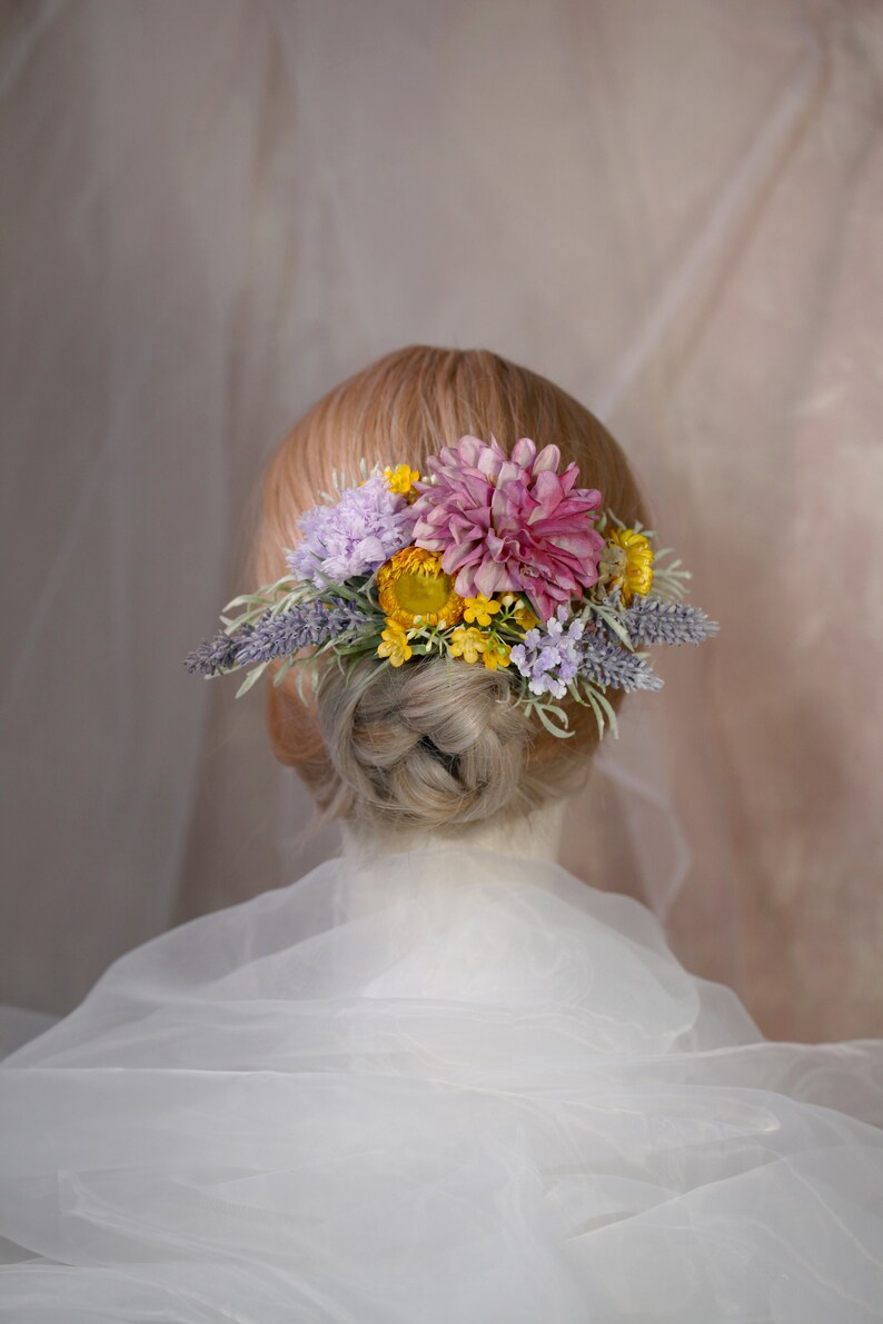 Light Purple Carnation Preserved Flowers & Dried Flower Hair Comb ...