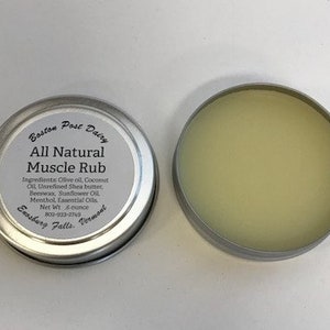 All Natural Muscle Rub, Body Butter, Menthol Rub, Gifts for Him, Gift ...