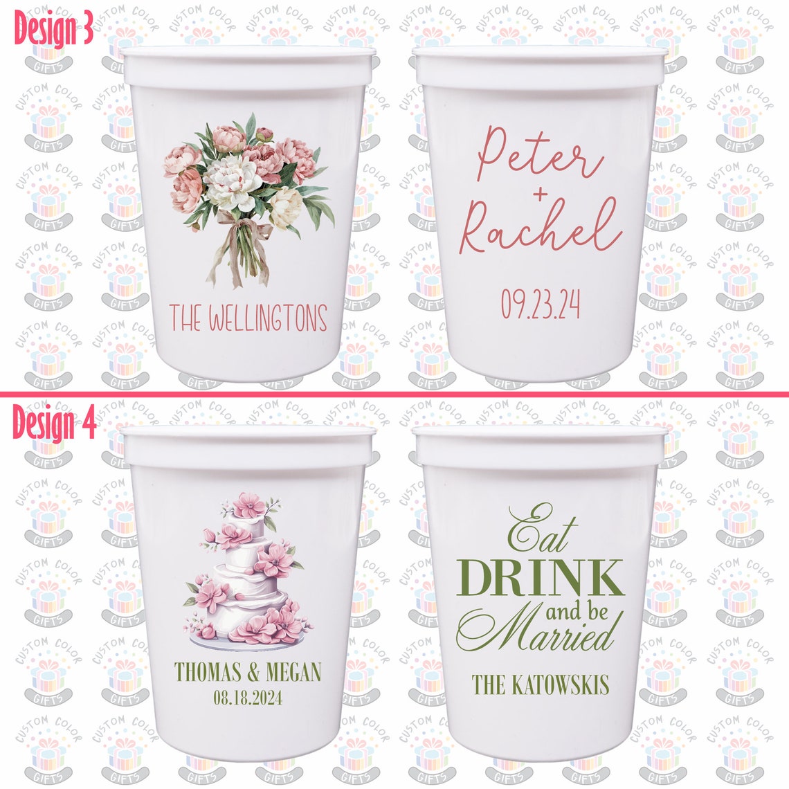 Custom Wedding Cups, Personalized Wedding Favors, Plastic Cups, Stadium ...