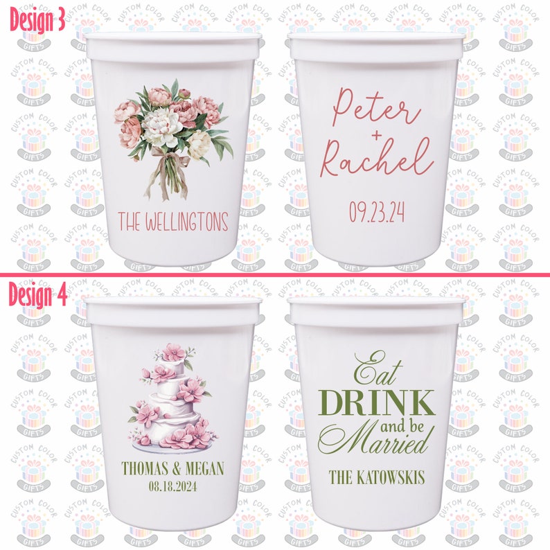 Custom Wedding Cups, Personalized Wedding Favors, Plastic Cups, Stadium ...