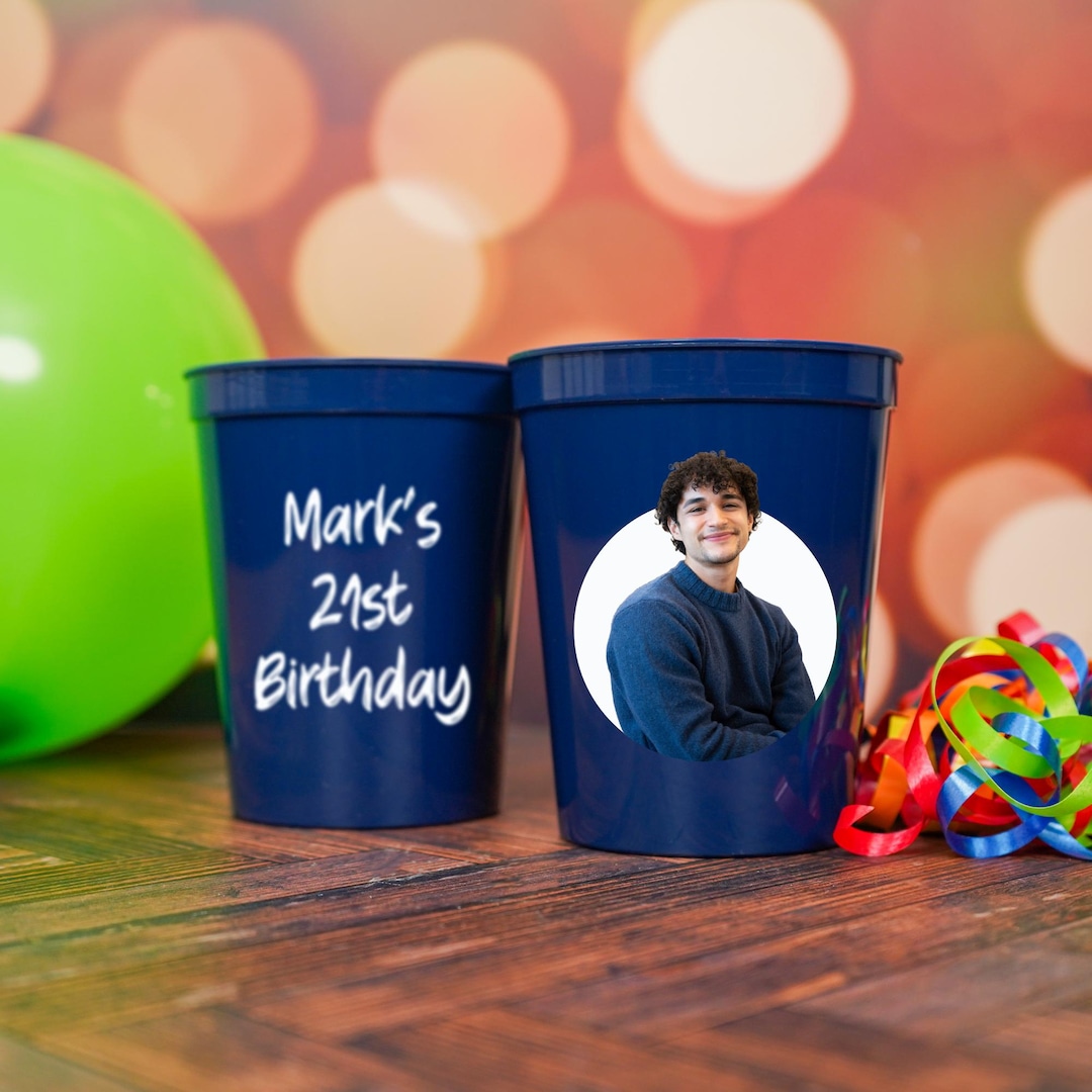 21st Birthday Party Cups, Personalized Birthday Stadium Cup, Plastic ...