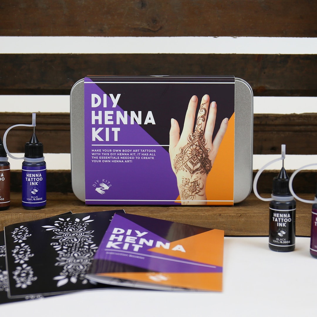 DIY Henna Tattoo Kit Henna Body Art Temporary Tattoo Set With Henna ...