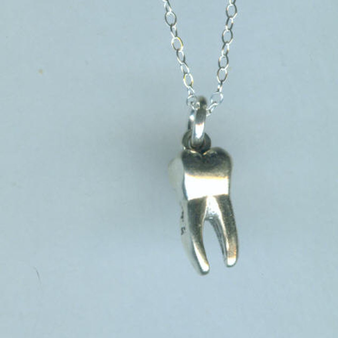 Sterling Silver TOOTH - MOLAR Pendant and Chain - Dental, Hygienest ...