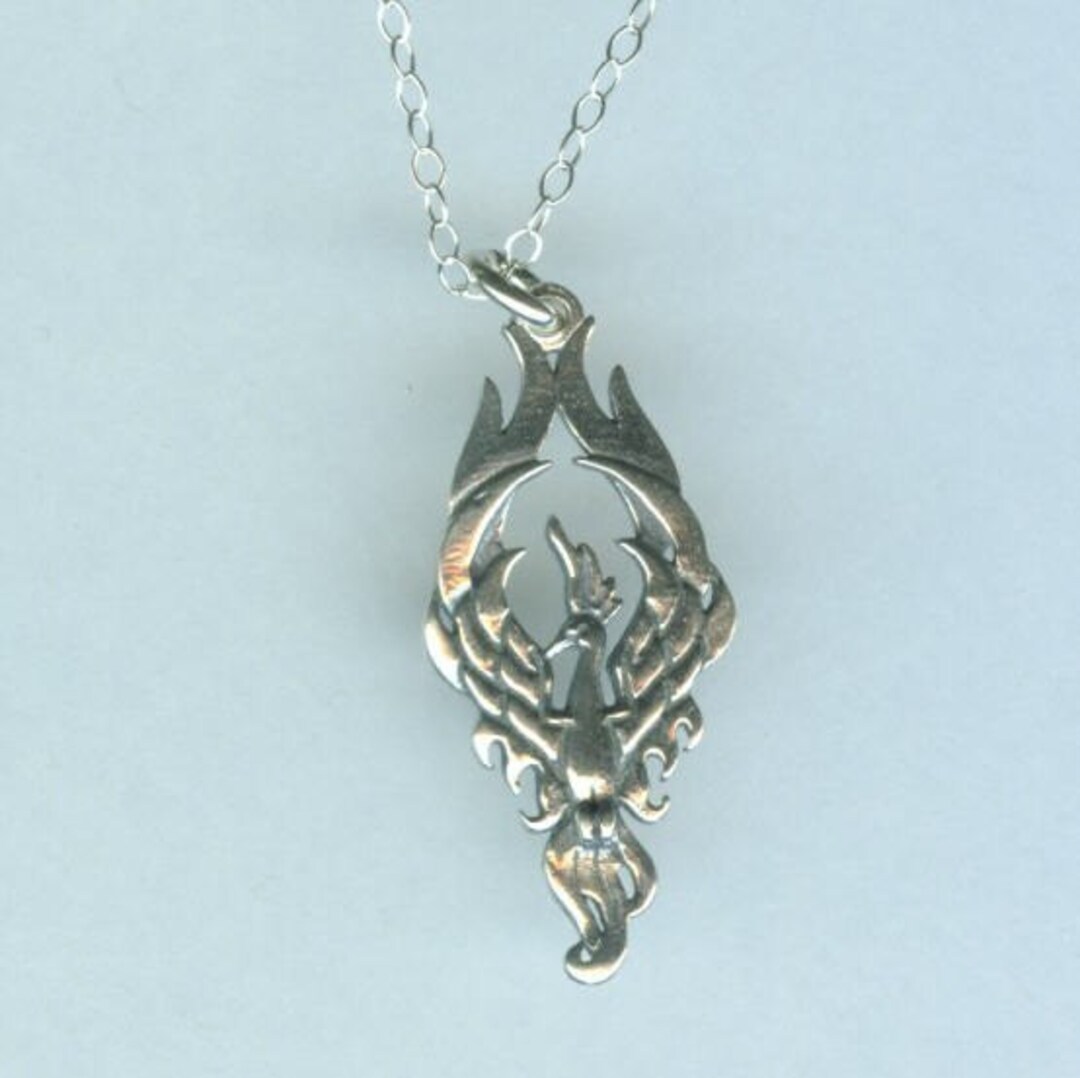 Sterling PHOENIX Pendant AND Chain - Etsy