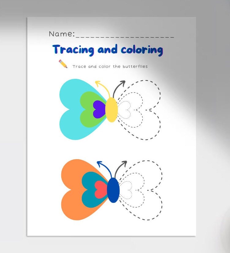 Butterfly Tracing Worksheet - Printable Activity for Kids | Fun and ...