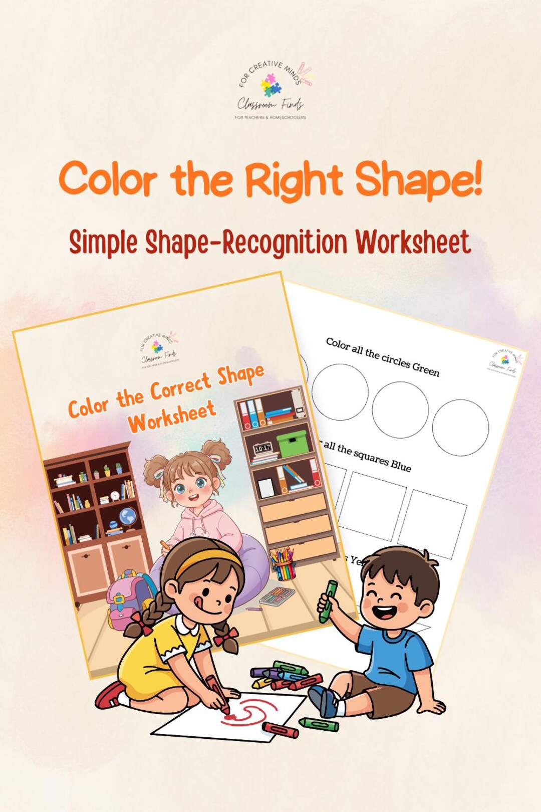 Color the Correct Shape Worksheet | Preschool Shapes Printable | Shape ...