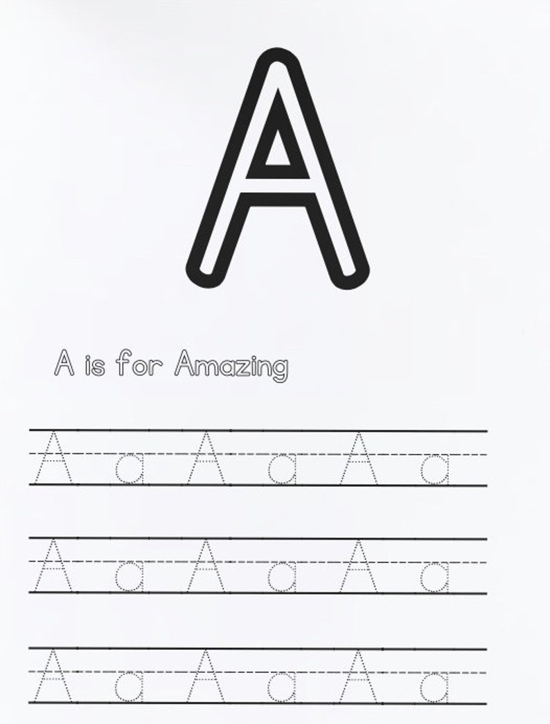 Affirmation Alphabet Traceable Sheets for Kids A Z Fun Drawing and ...