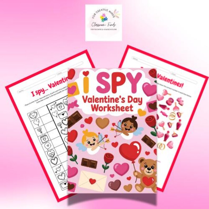 I Spy Valentines Day Worksheet for Kids, 6 Printable Seek-and-find ...
