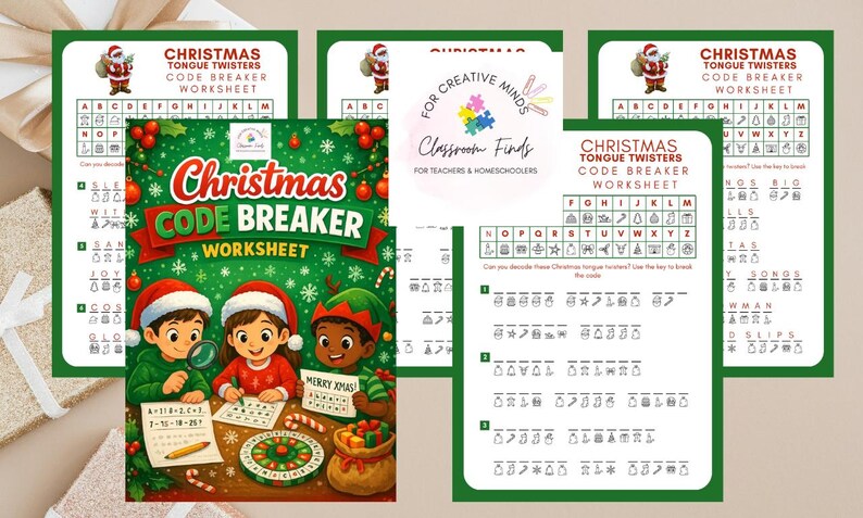 Christmas Crack the Code Worksheet, Christmas Code Breaker Worksheet ...